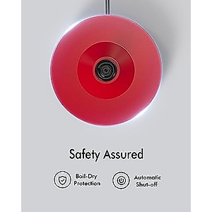 Electric Tea Kettles 1500W for Boiling Water, Longdeem Retro 1.7L Stainless Steel Hot Water Boiler with Automatic Shut Off & Boil-Dry Protection, BPA Free, Red