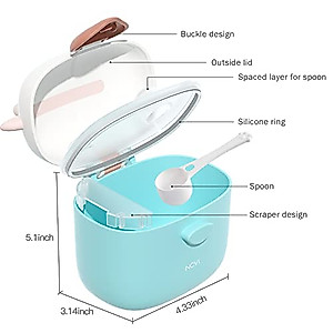 NCVI Baby Formula Dispenser with Scoop and Leveller Portable Storage Formula Containers for Travel, Non-Spill Smart Baby Milk Powder Formula Dispenser for Fruits, Snacks and Nuts (Green)
