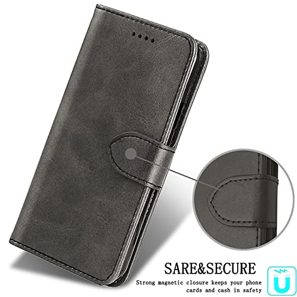 for Samsung Galaxy A54 5G Case and Tempered Glass Screen Protector, PU Leather Flip Cover Wallet Phone Case Protector [Full Protection] [Card Slots] [Kickstand] for Samsung Galaxy A54 5G, Black