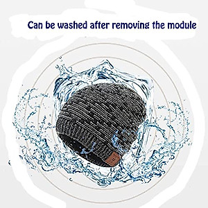 LinMeng Bluetooth Beanie Hat, Music Hat with Bluetooth Headphones Supports Hands-Free HD Music &Calling(black01)