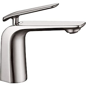 TOCALOCA 1 Handle Bathroom Faucet Brushed Nickel Sink Faucet, One Hole Bathroom Sink Faucet, Modern Basin Mixer Taps, Premium Copper Vanity Vessel Faucet with Water Supply Hose