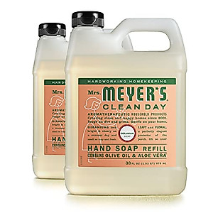 Mrs. Meyer's Hand Soap Refill, Made with Essential Oils, Biodegradable Formula, Geranium, 33 Fl. Oz - Pack Of 2