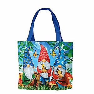 Briarwood Lane Gnome Sweet Gnome Spring Canvas Tote Bag 14.5" x 15"