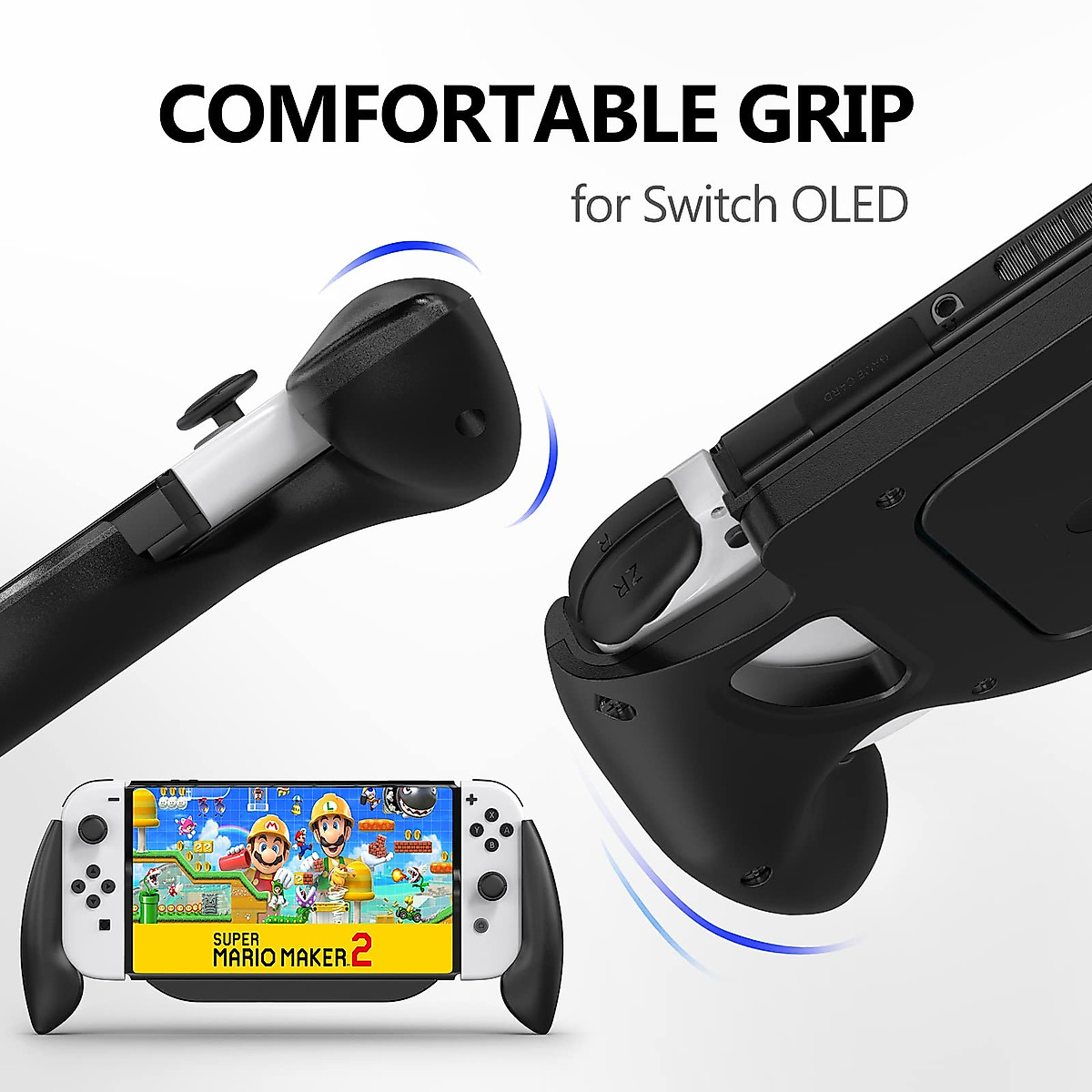 TERIOS Switch Controller Grip Compatible with Nintendo Switch 7.0'' OLED, Fast Charging 5000mAh Portable Rechargeable Backup Battery with Charger Station Console Ergonomic Design