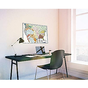 Historical Poster |1650 US Map Native American Indian Tribes Languages (16"x23")