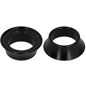Dilwe 2Pcs 15mm Taper Washer CNC Aluminum Alloy Front Fork Tapered Spindle Spacer Round(Black) and Spare Parts