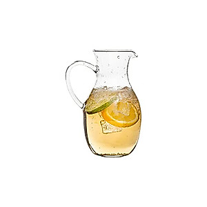 Simax SMALL Glass Pitcher With Spout: Borosilicate Glass Pitchers With Handle - Glass Drink Pitcher - Margarita Pitcher - Sangria Pitchers - Pitchers Beverage Pitchers - 1 Quart Pitcher Clear