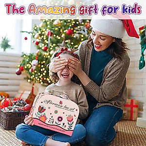 Lajeje Tea Set for Little Girls, Birthday Gift for Age 3 4 5 6 Year Old, Toddler Toys Tea Party Set for Little Girls, Princess Kids Kitchen Pretend Toy with Tin Tea Set, Desserts & Carrying Case