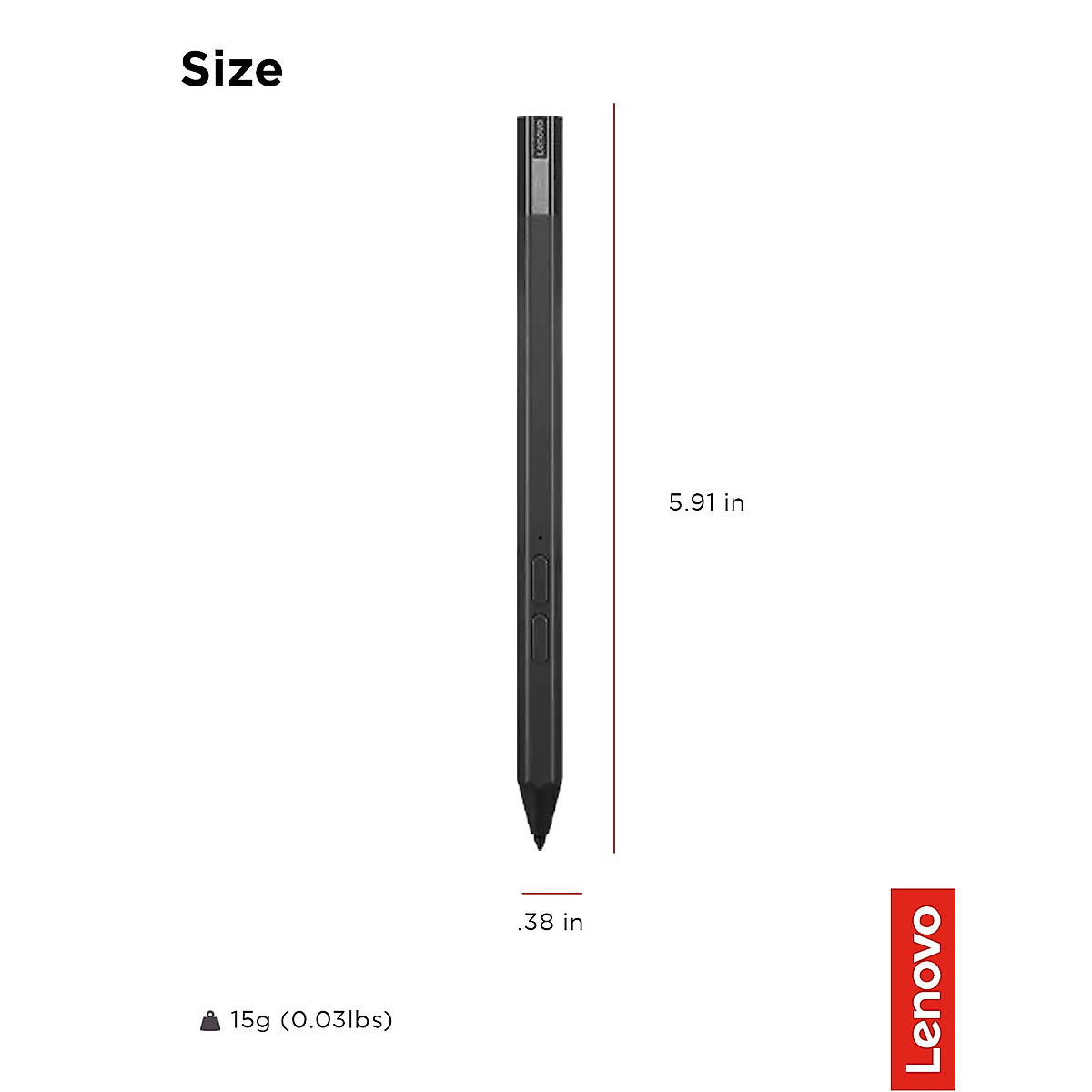 Lenovo Precision Pen 2 (Laptop) – USB-C Charging – Tilt Recognition – Pen is Only Compatible with Certain Devices, Iron Grey