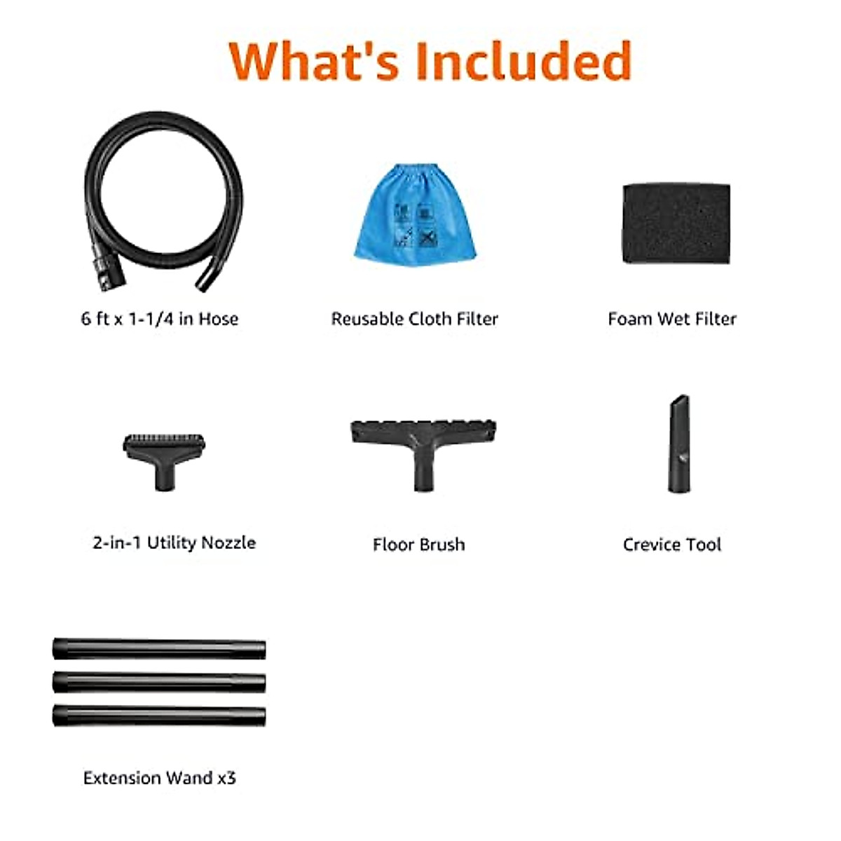 Amazon Basics Wet Dry Vacuum Cleaner, 4 gallon Shop, 3 HP Stainless Steel, Grey/Black