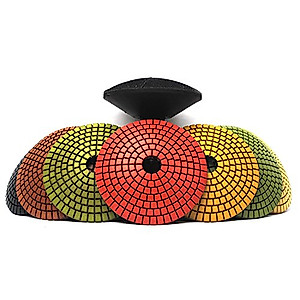Z-LION 4 Inch Diamond Convex Polishing Pad with 5/8"-11 Thread Backer Pad Convex Disc for Marble Granite