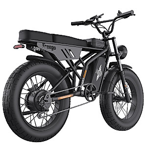 Freego Electric Motorcycle Dirt Bike for Adults, 1400W(Peak)/48V/22.5Ah, F2 Pro 20" x 4.0" Fat Tires Electric Bicycle, Top Speed 34MPH & 50Miles Ebike 7 Speed Dual Hydraulic Brake/Suspension