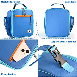 CaCTOUR Lunch Box Kids,Premium Insulated Lunch Bag for Girls Boys,Soft Bag Mini Cooler Back to School Thermal Reusable Lunch Bag for Work School Picnic (Blue)