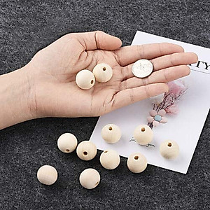 hesmartly 300Pcs 12mm Wood Beads Round Wooden Spacer Beads Unfinished Natural Wood Loose Beads