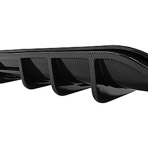 IKON MOTORSPORTS, Rear Bumper Lip Compatible with 2021-2024 Kia K5 GT-Line, Carbon Fiber Print PP Rear Diffuser Lip Spoiler Splitter Bodykit