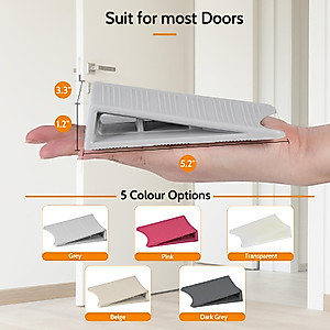 3 Pack Door Stoppers for Bottom of Door, Optish Rubber Door Stop Non Slip Doorstop, Door Stopper Wedge for Carpet, Hardwood, Tile, Stone and Concrete, Hold The Door Open in Both Directions