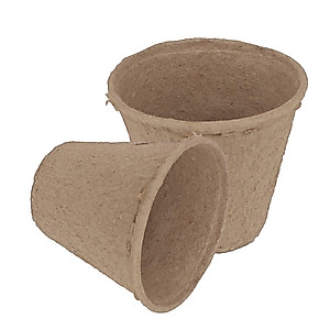 Huvai 100 Pack 3.15" Round Biodegradable Peat Pots Plant Seedling Saplings & Herb Seed Starters Kit with 100 Pcs White Plastic Plant Labels