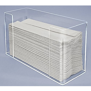 Kantek Wall Mounted Acrylic Paper Towel Dispenser Holder, for Use in Food Service, Healthcare, Bathroom, 11.5" x 4.2" x 6.75", Clear (Pack of 2)