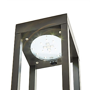 LampLust Solar LED Pathway Light - 9 Inch Tall, Cool White or Color-Changing, Modern Outdoor Bollard Lighting, Built-in Solar Panel, Stake & Battery Included