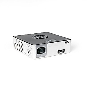 AAXA Technologies M6 Full HD Micro LED Projector with Built-in Battery - Native 1920 x 1080p FHD Resolution, 1200 Lumens, 30,000 Hour LEDs, Onboard Media Player, Business/Home Theater Use