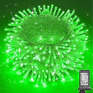 Jnaurb Decorative Light St. Patrick's Day Lights, 75 Feet 200 Led Indoor Fairy Twinkle Lights, Plug in String Light 8 Modes Waterproof for Home, Party, Holiday, St. Patrick's Day Decorations(Green)