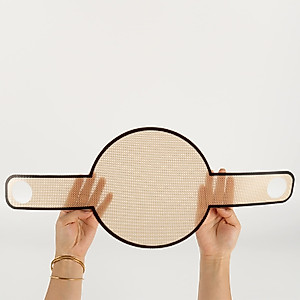 MISNODE 2 Pack Silicone Baking Mat for Dutch Oven, 8.3 Inch Bread Baking Pad with Long Handle, Reusable Dough Bread Sling Baking Mat Baking Tool for Gentler Safer & Easier Transfer of Dough (Brown)