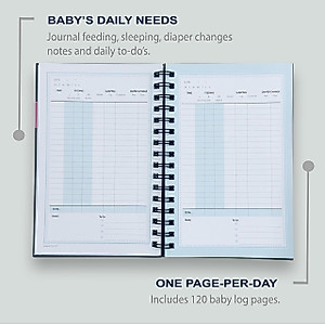 Baby’s Daily Log, Planner and Keepsake Journal- Track Feedings, Sleeping Schedules, Memorable Moments, Milestones by Kahootie Co (Brown)