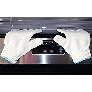 Brandobay Heat Resistant Oven Gloves - Grilling Cooking Gloves - Extreme Heat Resistant - Long and Thick Protection Gloves for Grilling, Cooking, Baking, Fireplace, Barbecue, Stove, Camping (One Pair)