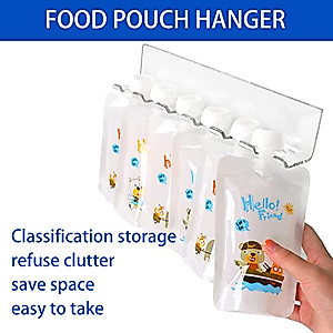 Samvitral Food Pouch Hanger for Fridge, Refrigerator Organizer Storage Yogurt,Baby Food Storage Organizer,Cabinets Refrigerators or Pantries, 2 Pack
