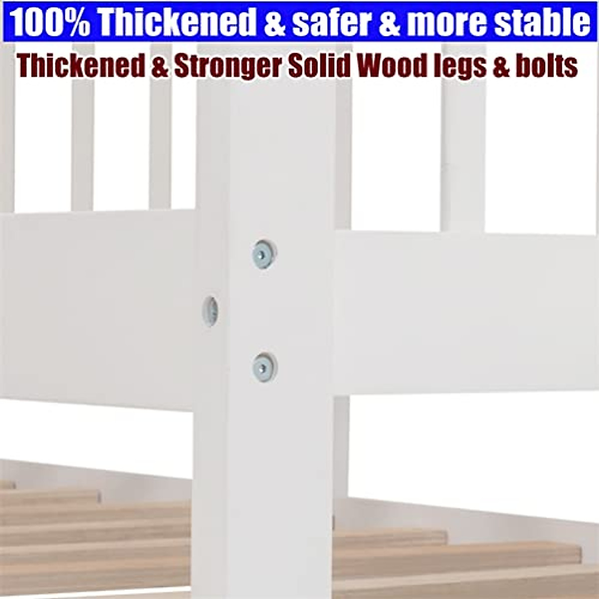 SNIFIT Upgraded Version & Stronger Solid Wood Convertible Bunk Bed Full Over Full with Trundle & Storage Shelves & Stairs, Thickened Reinforced Full Over Full Size Bunkbed (Easier Assembly) (White)