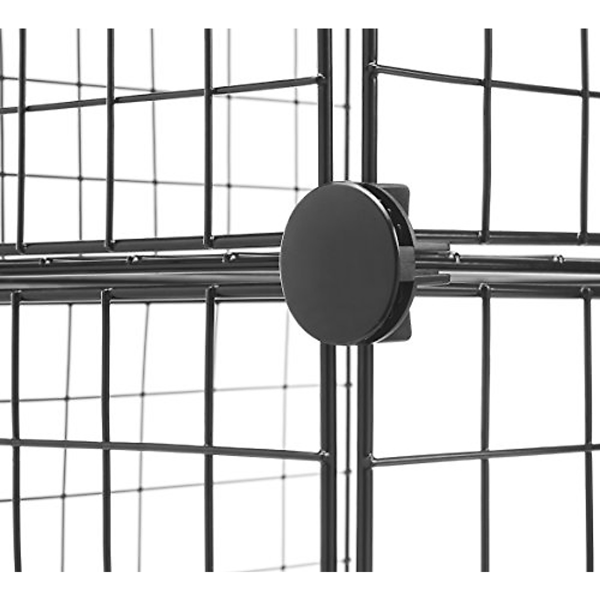 Whitmor Storage Cubes - Stackable Interlocking Wire Shelves - Black (Set of 6)