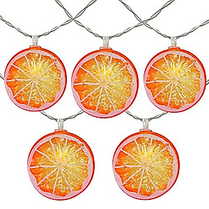 Northlight 10 Battery Operated Orange Slice Summer LED String Lights - 4.5 ft Clear Wire