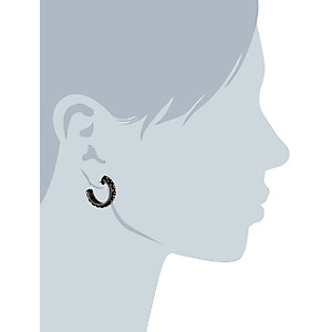 Signature 1928 "1928 Midnight Gold" Mixed Jet Gold Tone Hoop Earrings