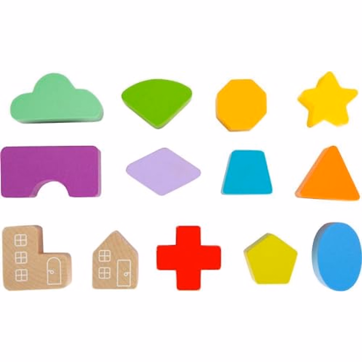 Wooden Rainbow Shape Sorter Cube – Sorting Toy with 13 Geometric Shapes & Removable Lid – Educational Game for Dexterity & Fine Motor Skills – Teaches Counting, Shapes and Colors – Ages 12+ Months