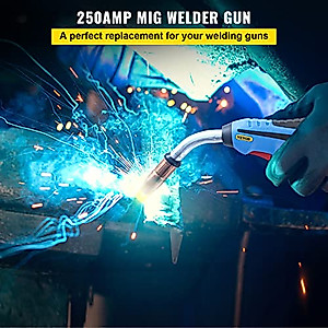 VEVOR Mig Welding Gun 250Amp 15Ft, fit for Torch Welder Gun Miller Welding Gun M-25 Welding Torch Stinger Replacement fit for Miller M-25 Part Number 169598 fit 0.030"-0.035" Wire
