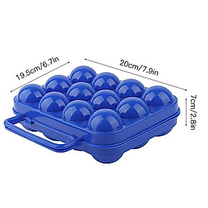 TOPINCN Egg Holder with Dust Proof & Double Side Plastic Storage Box Buckle for Protecting 12 Eggs(Blue)
