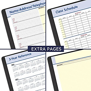 AT-A-GLANCE 2022-2023 Planner, Weekly & Monthly Academic Appointment Book, 8" x 10", Large, QuickNotes, Black (761105)