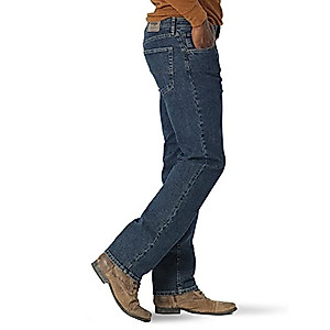 Wrangler Authentics Men's Regular Fit Comfort Flex Waist Jean, Dark Stonewash, 34W x 30L