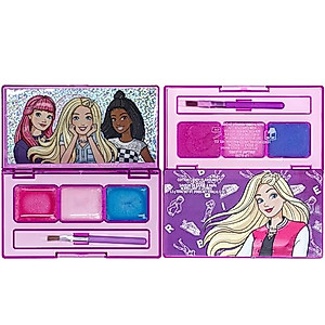 Barbie - Townley Girl Makeup Filled Backpack Set with 12 Pieces, Including Lip Balm, Nail Polish, Nail File, Hair Bows, and Other Accessories, Ages 3+ for Parties, Sleepovers and Makeovers