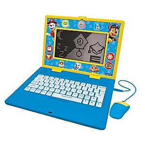 LEXiBOOK - Paw Patrol - Bilingual and Educational Laptop English/Spanish - Toy for Children, 170 Activities to Learn, Play Games and Music, Large Screen - JC599PAi2, Blue / Yellow