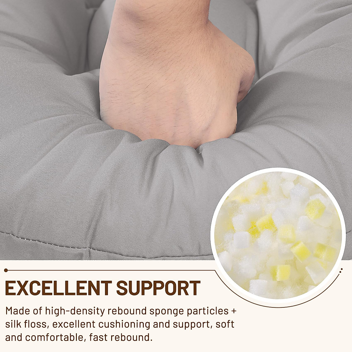 BayHomes Adirondack Chair Cushion,44 Inches Waterproof High Back Outdoor Chair Cushions with Non-Slip Bottom,High Back Patio Chair Cushions,Rocking Chair Cushions Outdoor with Lace-up