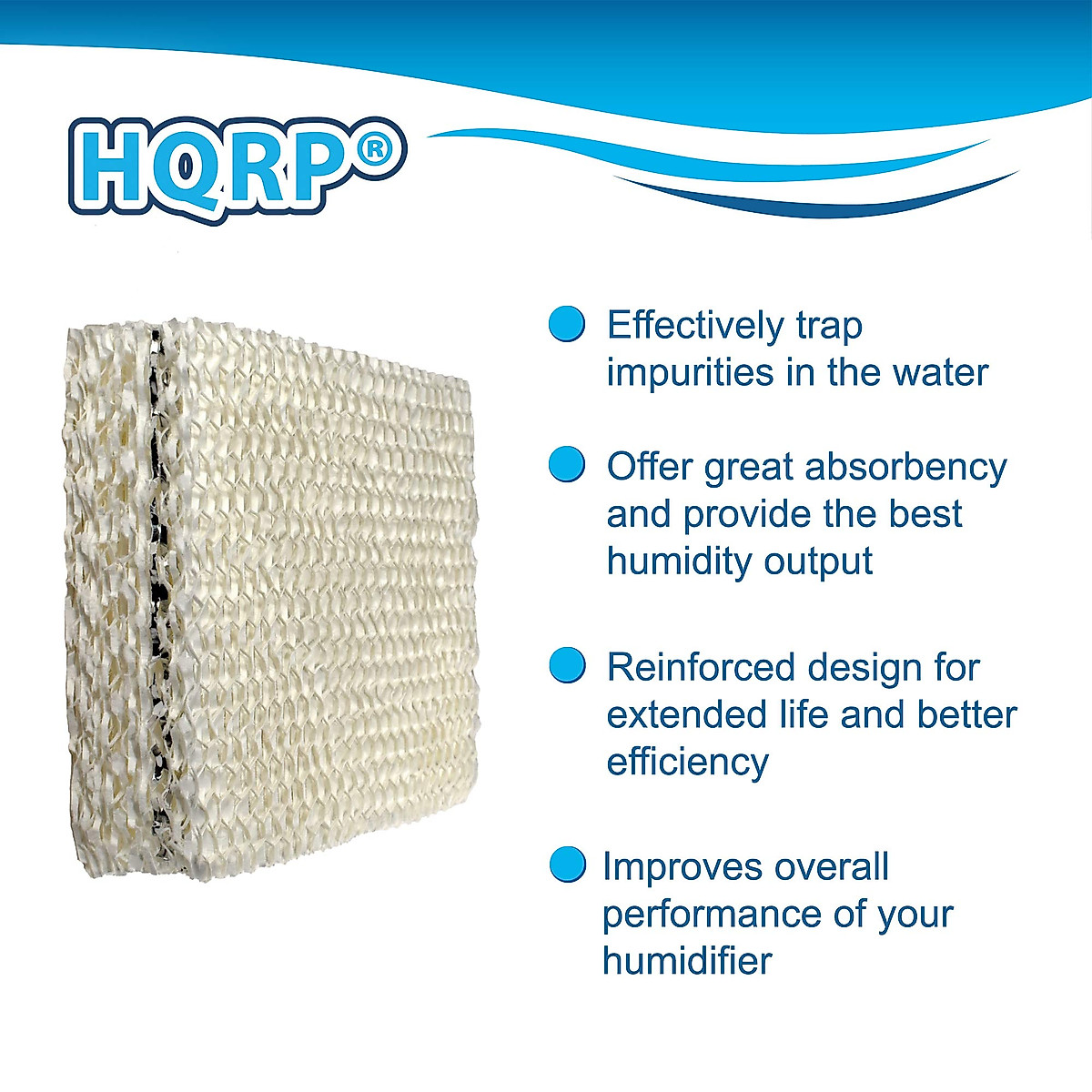 HQRP 2-Pack Humidifier Wick Filter Compatible with Duracraft AC-809 / D09-C/AC-815 / D15C, Honeywell HC-809, Lasko THF15 1115, Kaz WF-815 WF815 Replacement