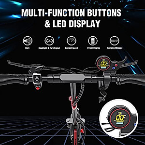 EVERCROSS H5 Folding Electric Scooter, for Adults with 800W Motor, Up to 28MPH & 25 Miles-10'' Solid Tires, with Seat & Dual Braking