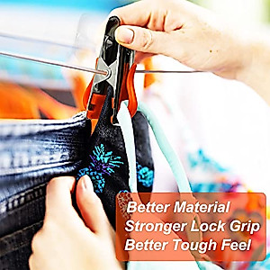 Clothespins with Hooks, Heavy Duty Colorful Outdoor Clothes Pins for Hanging and Clipping Laundry and Clothes, Multicolor Anti-Rust Spring Hanger Clips - 20PCS【Upgraded Super-Powerful Locking Model】