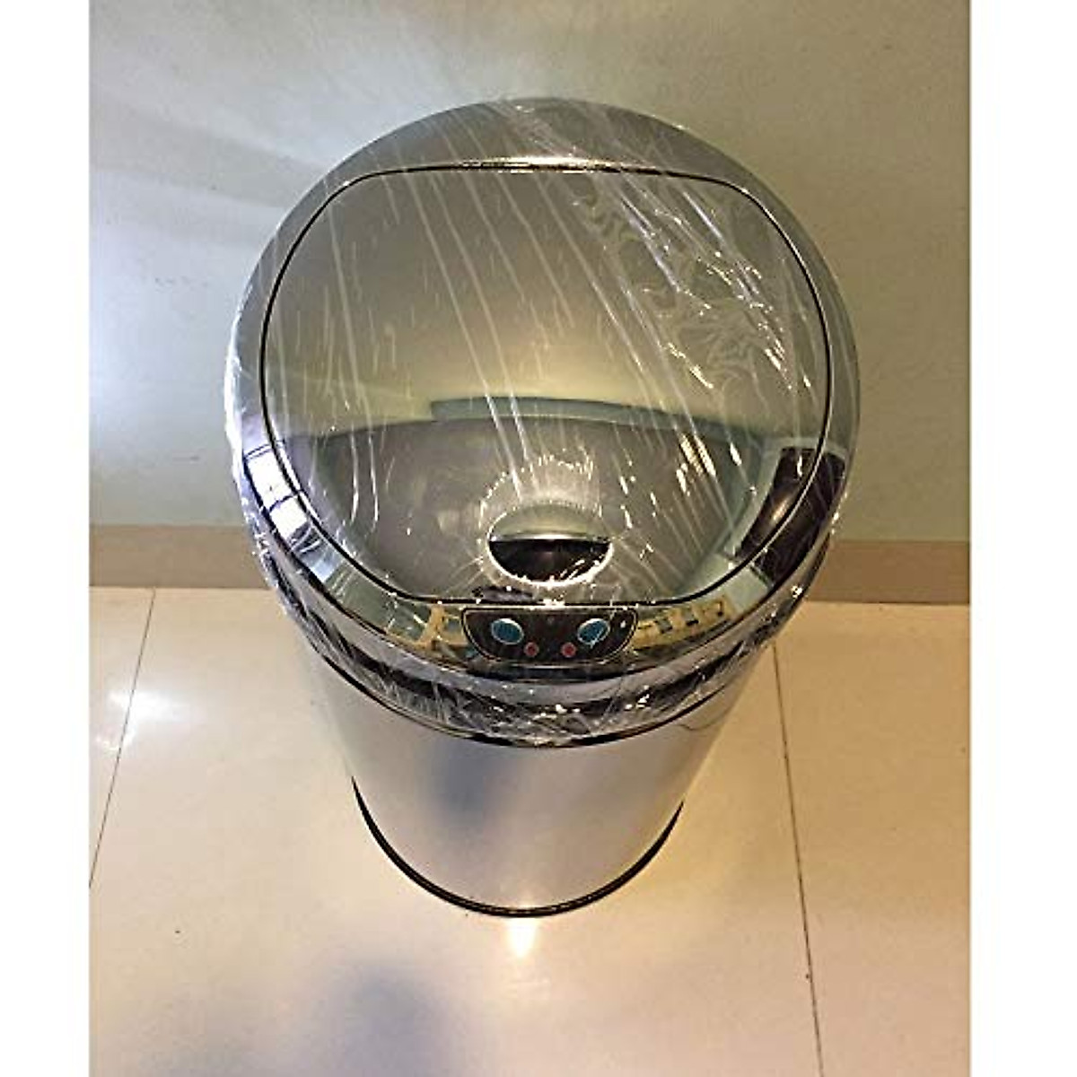 WENLII 6L/9L/12L Auto Close Trash Can Sensor Waste Bin Touchless Dustbin Garbage Bucket Stainless Steel Batteries Power (Size : 9l)