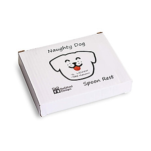 Naughty Dog Spoon Rest, Ceramic Dish, Cute Novelty Gift for Dog Lovers