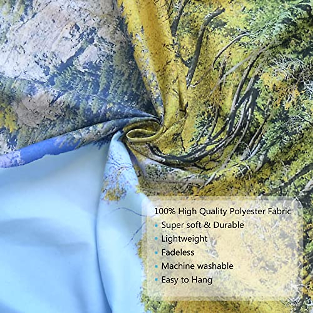 YISURE Nature Mountain Forest Tapestry, Scenic Green Pine Tree Waterfall Landscape Wall Hanging Tapestries for Home Office Dorm Indoor and Outdoor Decoration, 80(W) x60(L) Inch