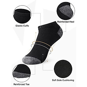 Hicarer 150 Pairs Men's Cushion Ankle Socks Breathable Casual Socks Comfort Men Low Cut Sock for Men Sports Outdoor Running (Black, Gray)