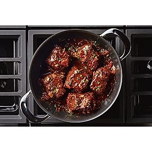 Anolon X SearTech Aluminum Nonstick Casserole Pan with Lid, 4-Quart, Super Dark Gray