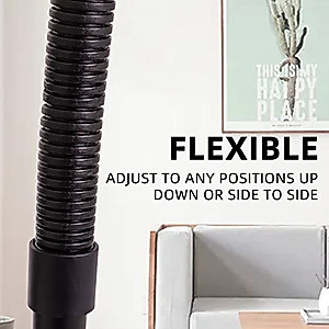 UMPOOL Magnifying Floor Lamp 5X & Bright LED Floor Lamp Hand Free with Adjustable Gooseneck，2-in-1 Magnifier Daylight Work Light for Reading, Repair, Crafts, Sewing etc. (Black)